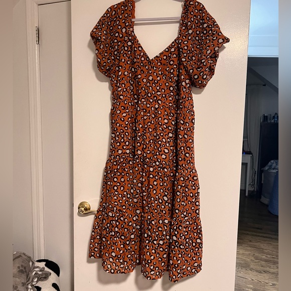 Her Destiny | Dresses | Her Destiny Leopard Print Midi Puff Dress Smock ...